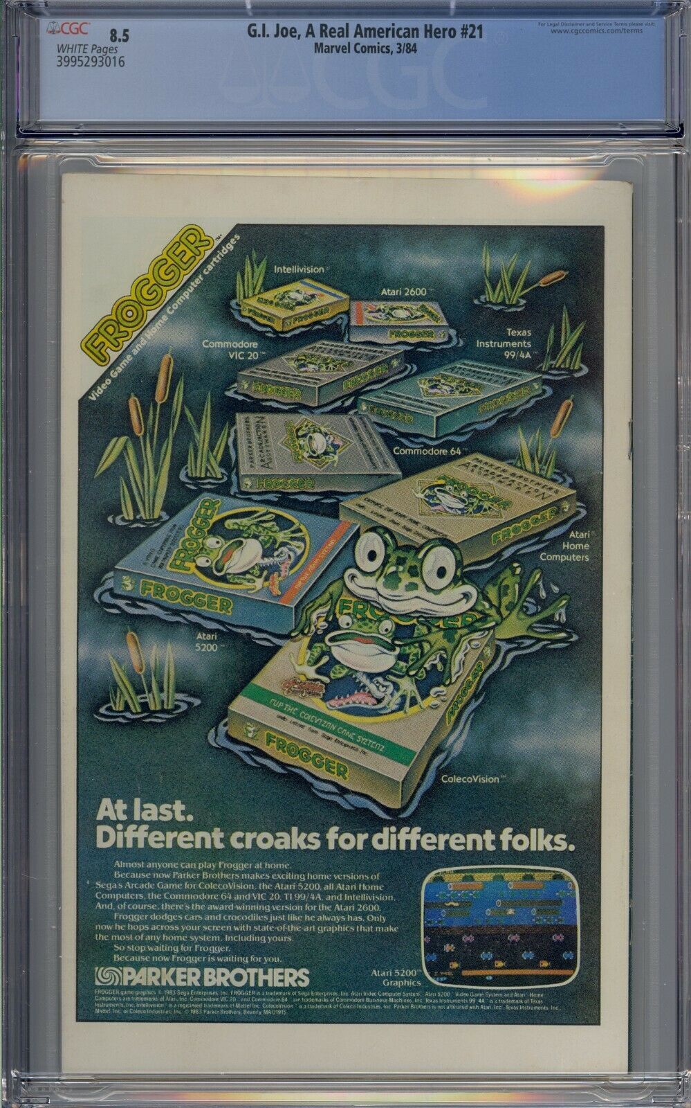 GI JOE a Real American Hero #21 CGC 8.5 1st Storm Shadow White Pages ...