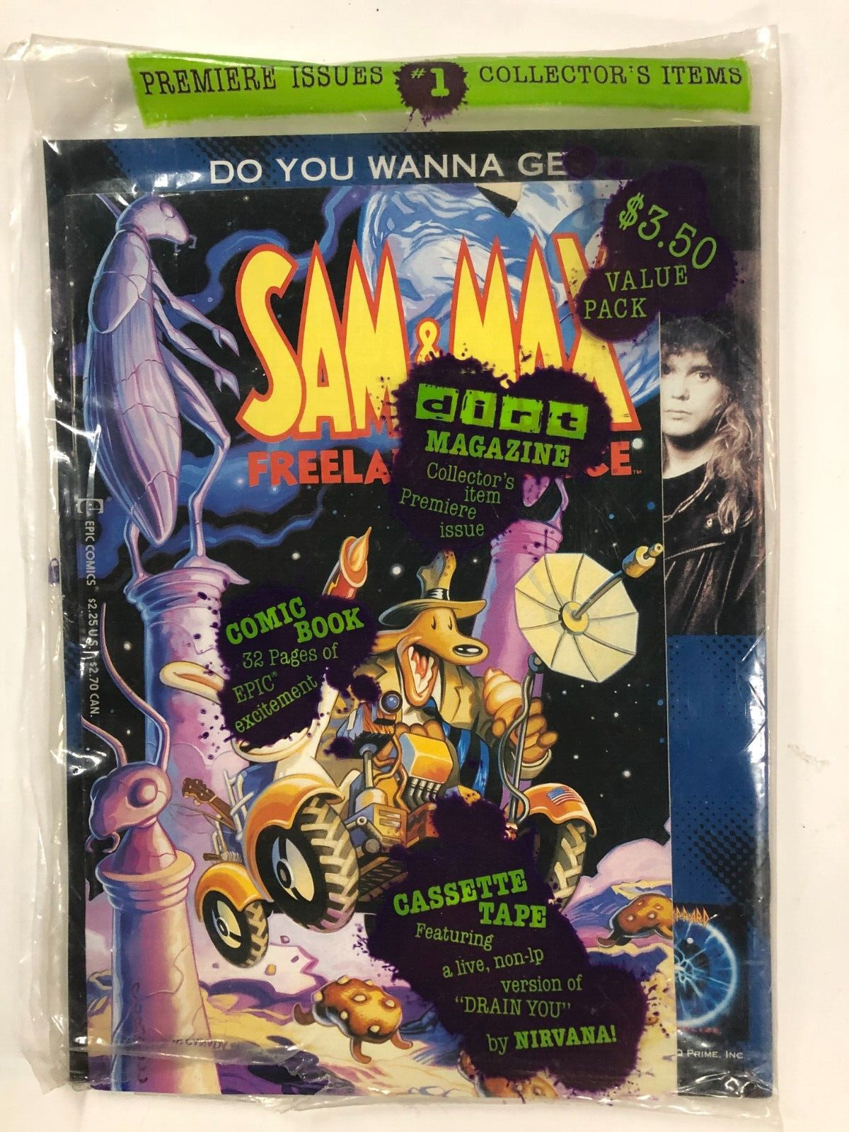 Dirt Magazine polybagged with SAM & MAX FREELANCE Marvel Nirvana F-VF ...