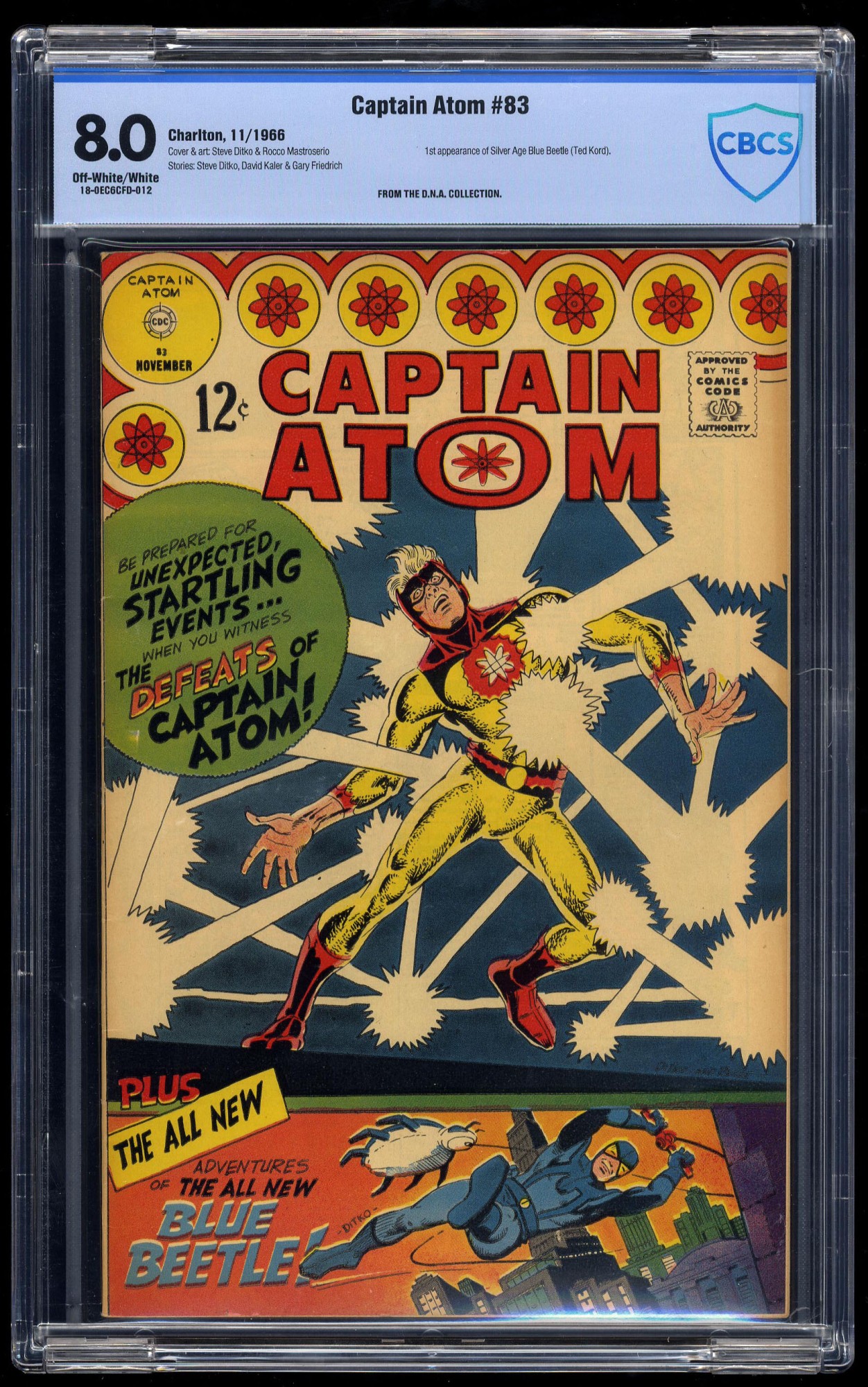Captain Atom #83 CBCS VF 8.0 Off White to White 1st Blue Beetle ...