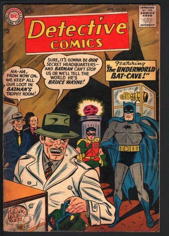 Detective #242-1957-Batman/Robin/Batcave--Vg VG | Comic Books - Silver ...