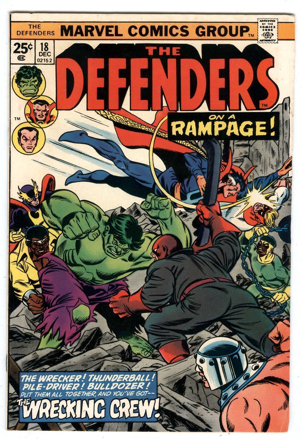 Defenders #18 Dec 1974 Origin & 1st full app. Wrecking Crew She-Hulk ...