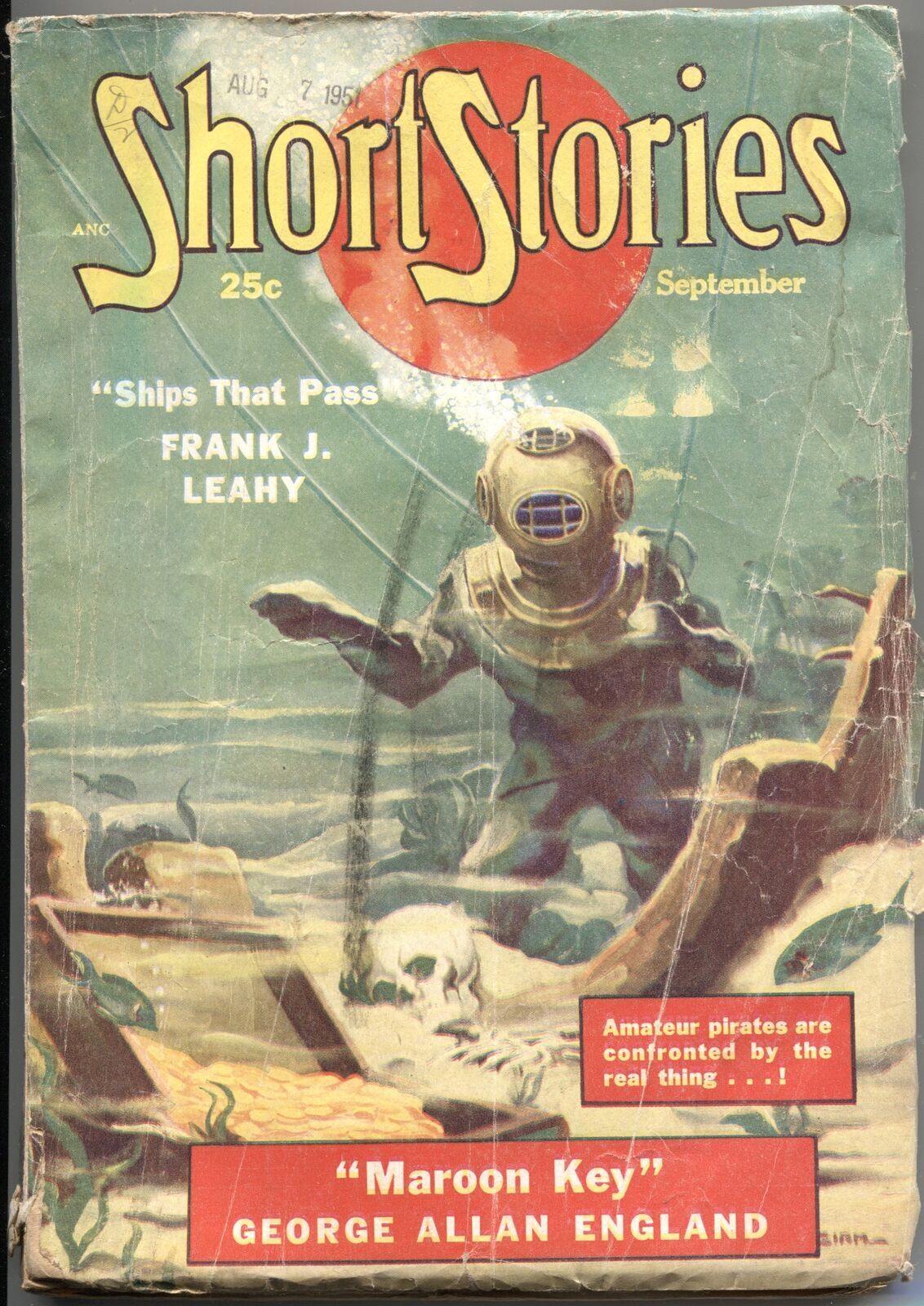 Pulp: Short Stories Pulp=Sept 1951-Skull Horror Covrt=Pulp Fiction-Rare ...