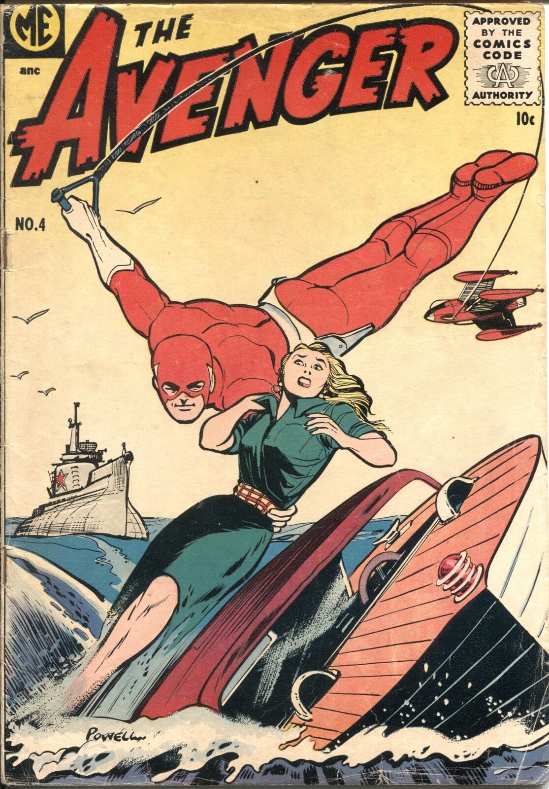 Avenger #4 1955-Me-Final Issue-Bob Powell Cover & Story Art-Rare '50S ...