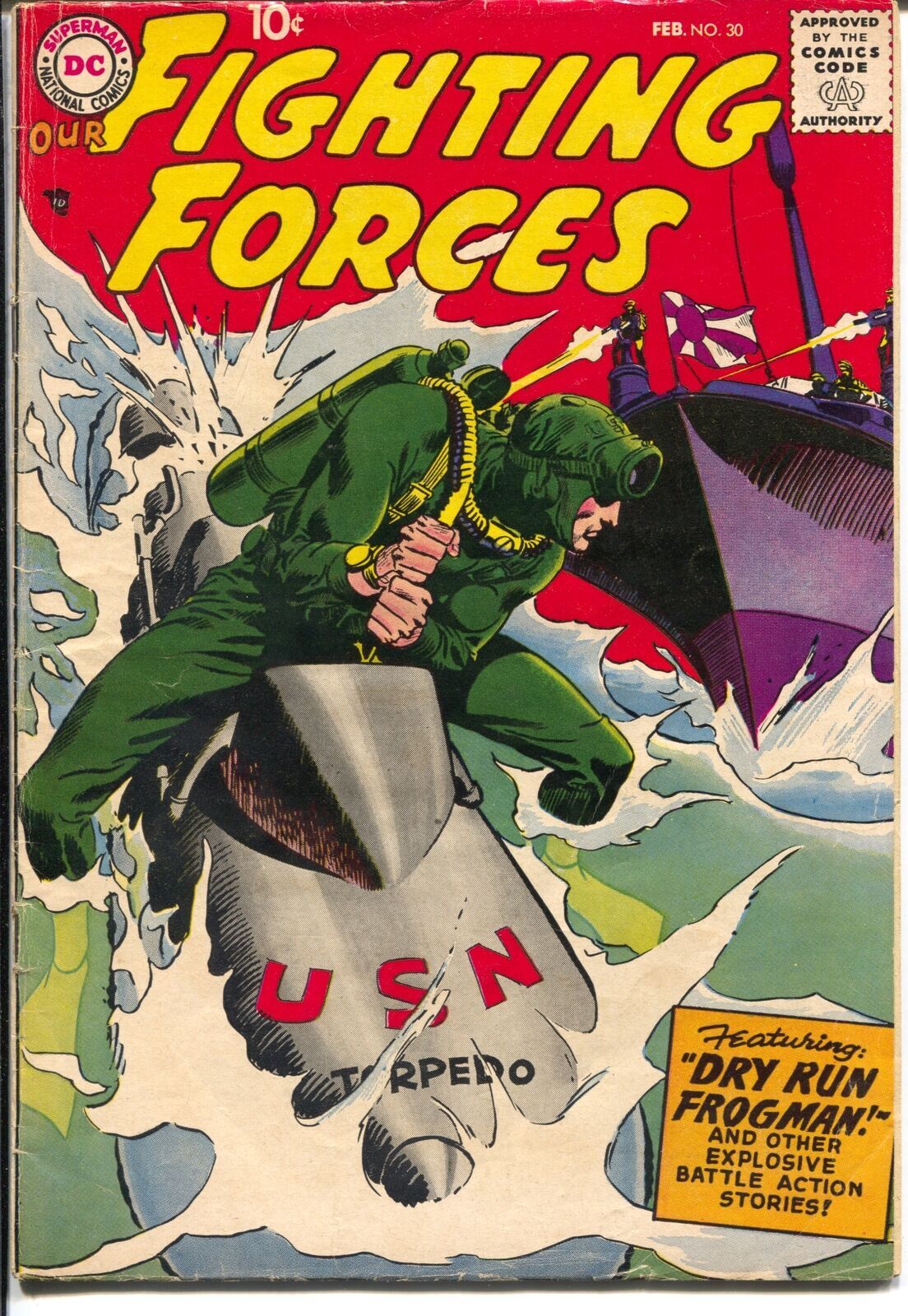 Our Fighting Forces #30 1958-Joe Kubert frogman cover-classic WWII ...