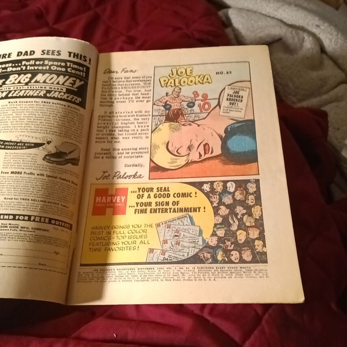 JOE Palooka Comics #85 Harvey 1954 Boxing Cover HAM Fisher Golden Age ...