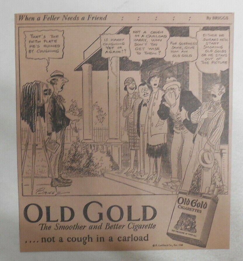 Old Gold Cigarette Ad: 3 Claire Briggs Old Gold Comic Ads 1927 Size 8 x ...