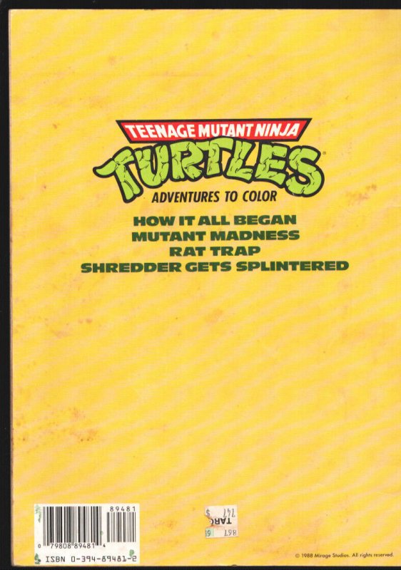 Teenage Mutant Ninja Turtles 1988-Random House-How It All Began-An ...