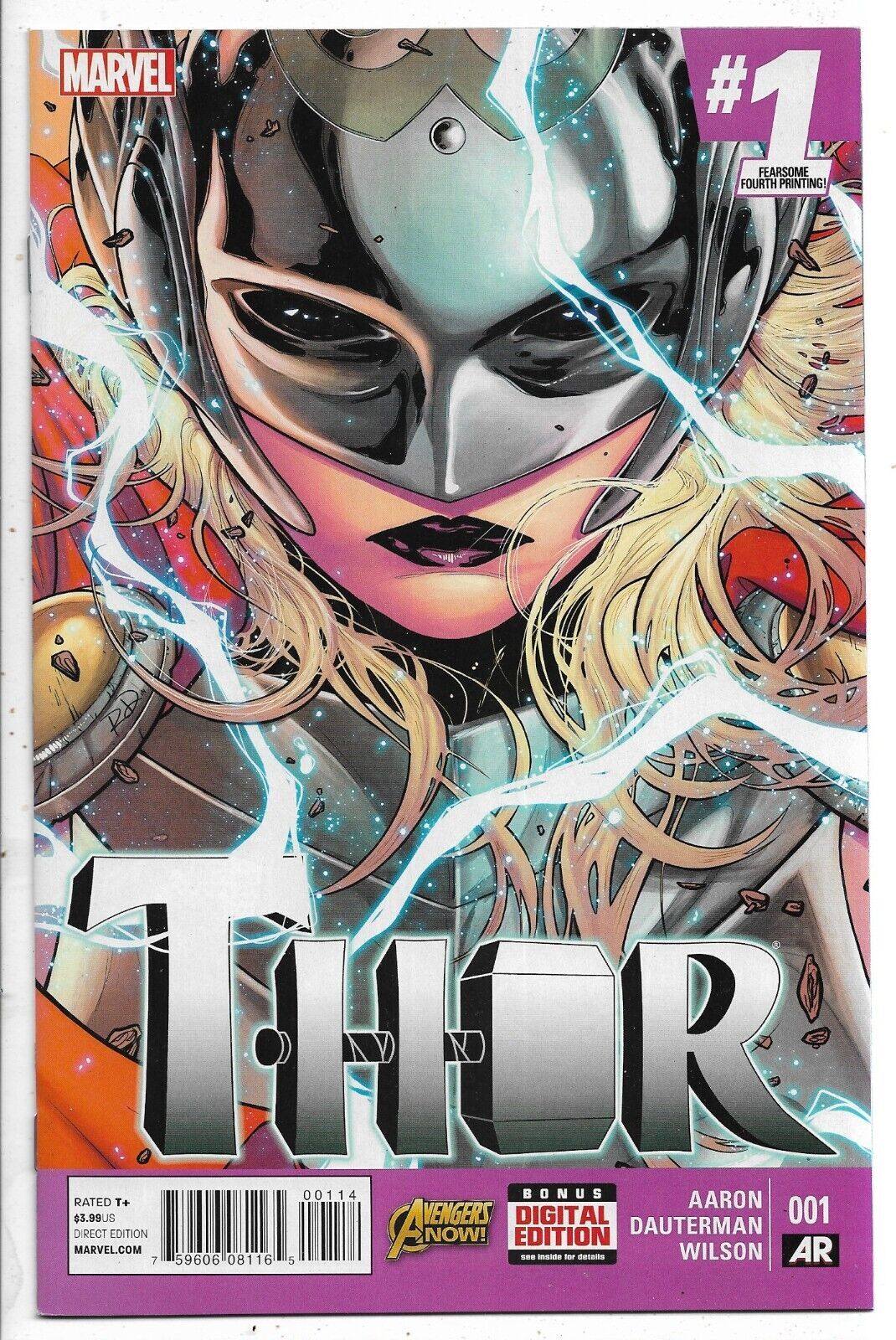 Thor #1 4th Print Dauterman Purple Variant Jane Foster Marvel 2014 NM ...