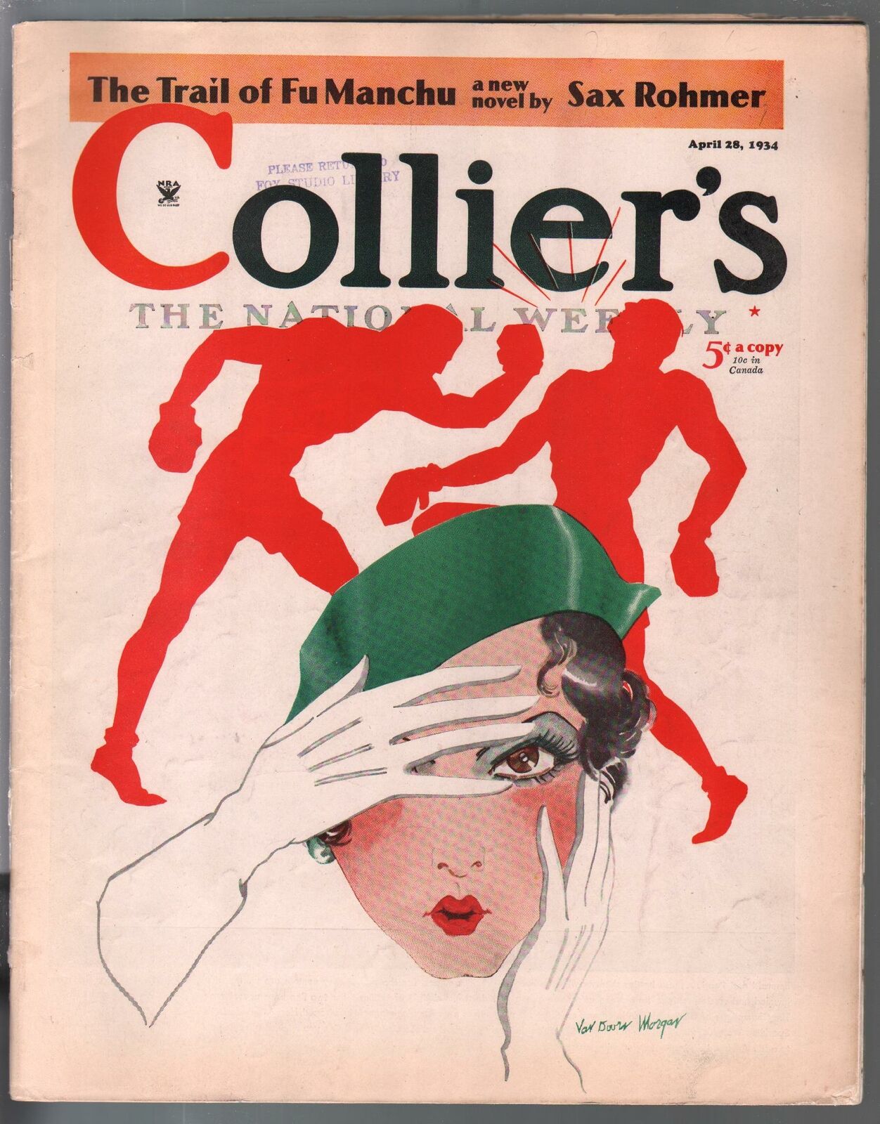 Collier's 4/28/1934- WWII era-pulp fiction-SaxRohmer-Fu Manchu-FN ...