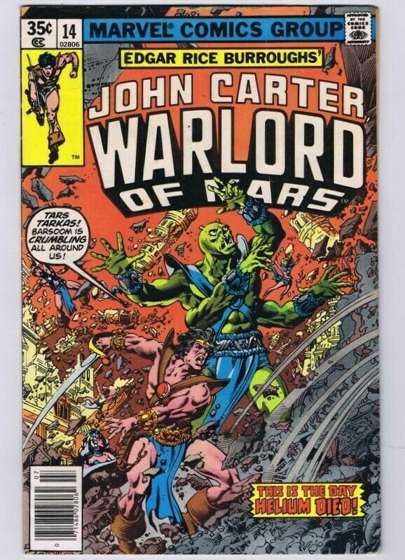 John Carter Warlord of Mars #14 ORIGINAL Vintage 1978 Marvel Comics ...