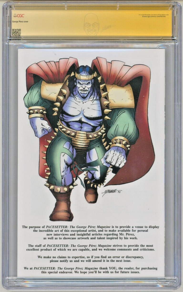 George Perez Collection Copy ~ CGC SS 9.6 Pacesetter #1 Pérez Cover Art ...