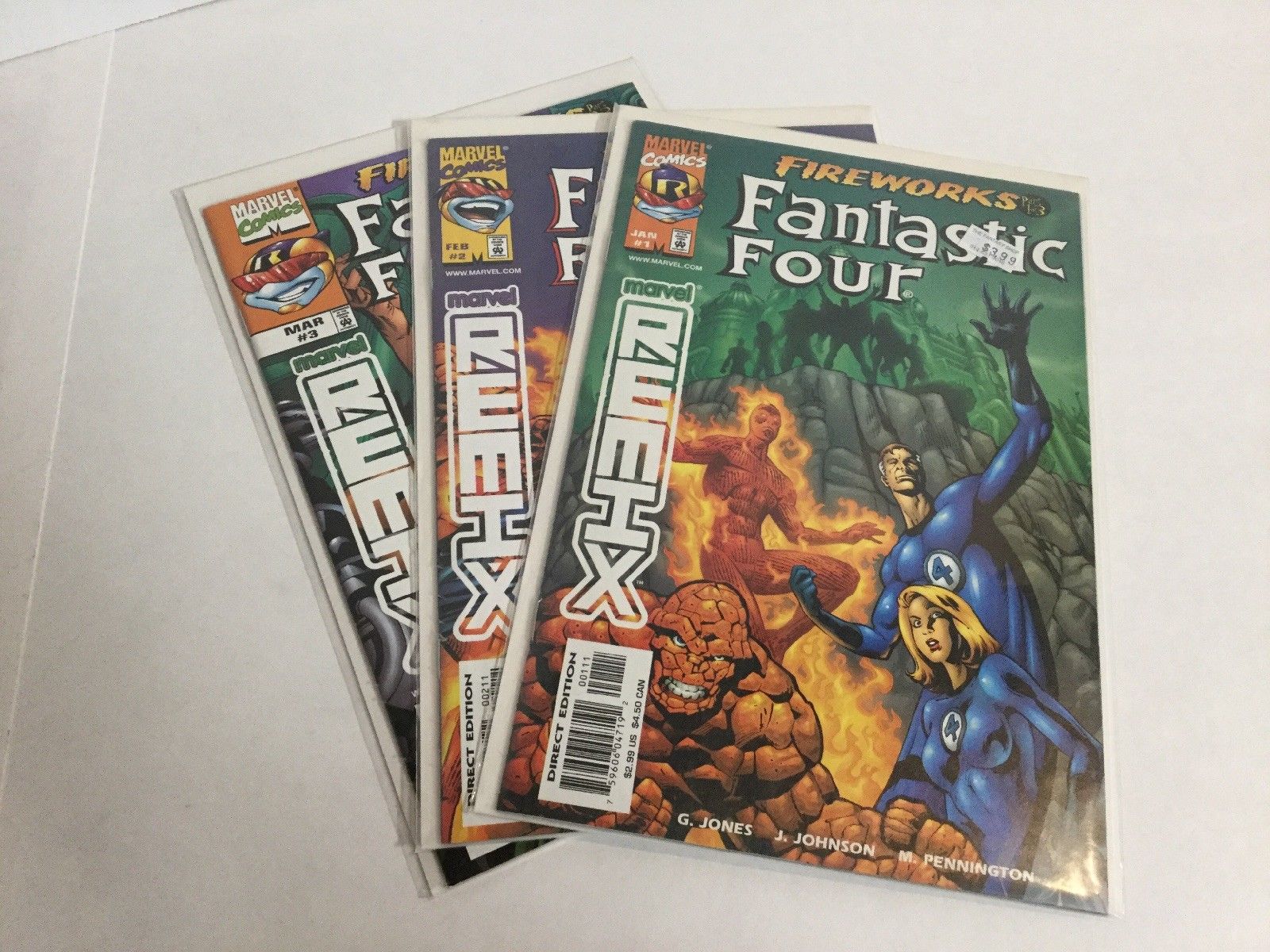 Fantastic Four Fireworks 1-3 Lot Set Run Nm Near Mint Marvel Remix A39 ...