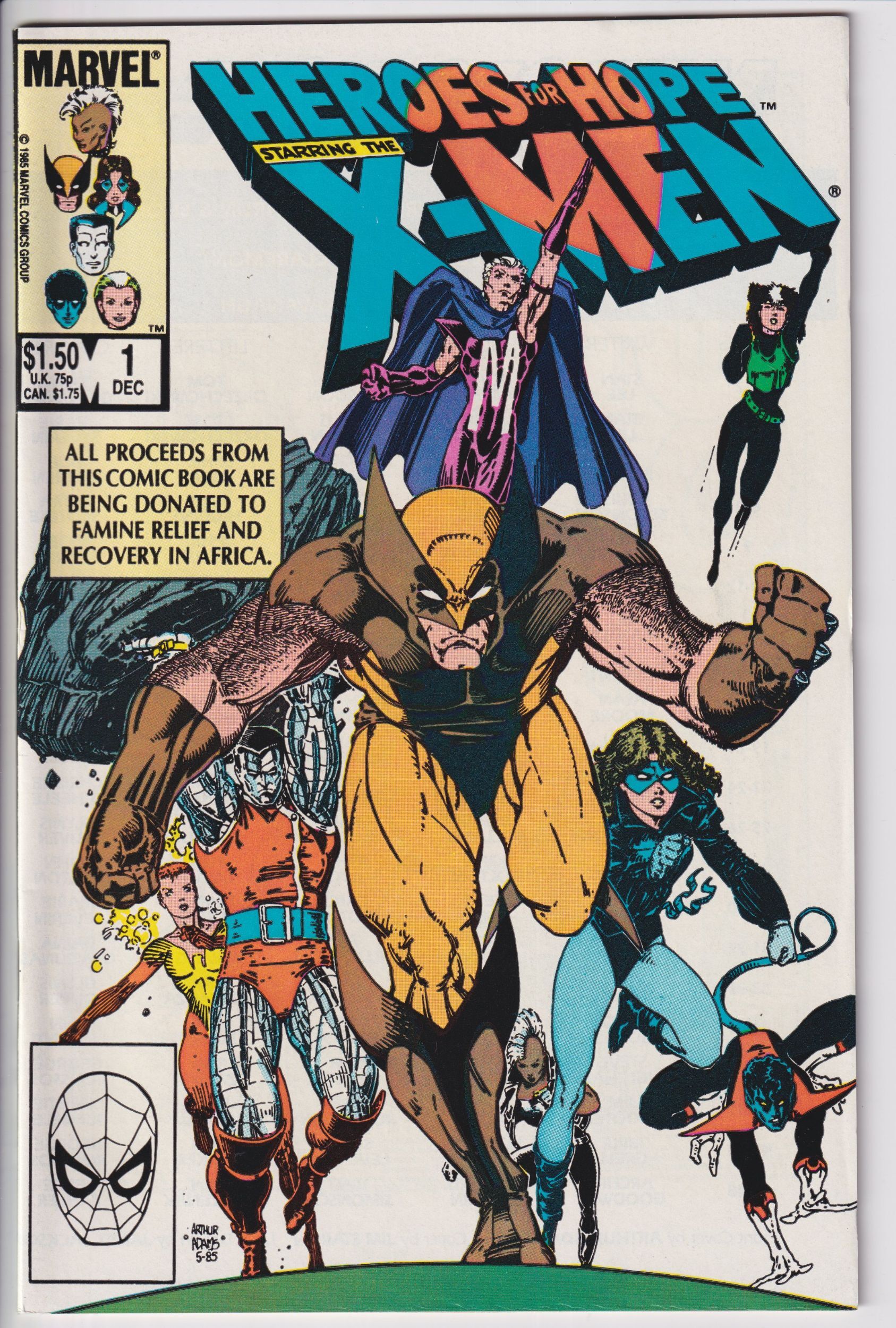 X-MEN HEROES FOR HOPE #1 (Dec 1985) Sharp VF+ 8.5 white! Had this one ...