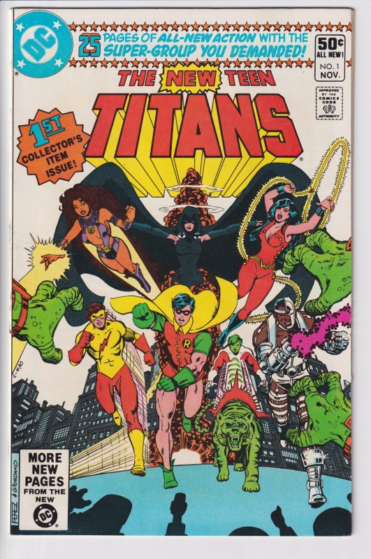 NEW TEEN TITANS #1 (Nov 1980) NM- 9.2, white paper! Robin Cyborg ...