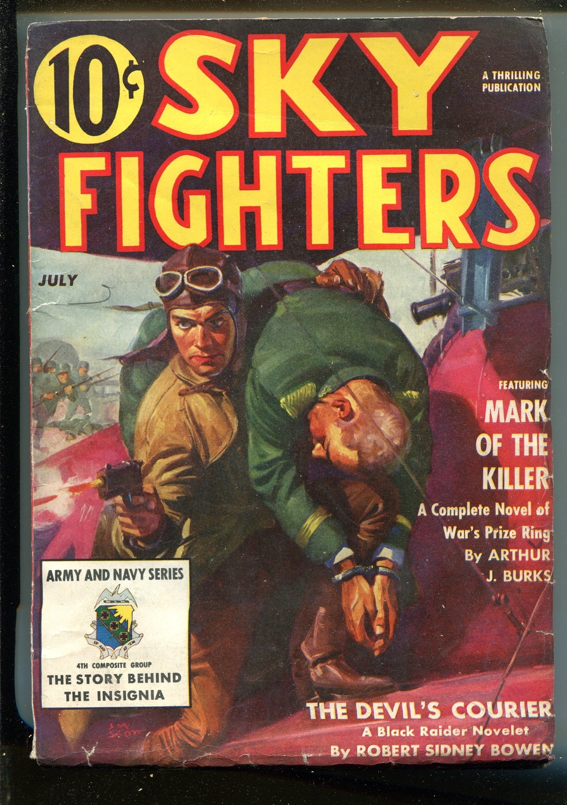 Pulp: SKY Fighters 7/1939-Air WAR Pulp-Thrills-Army-Navy-Insignia-Black ...