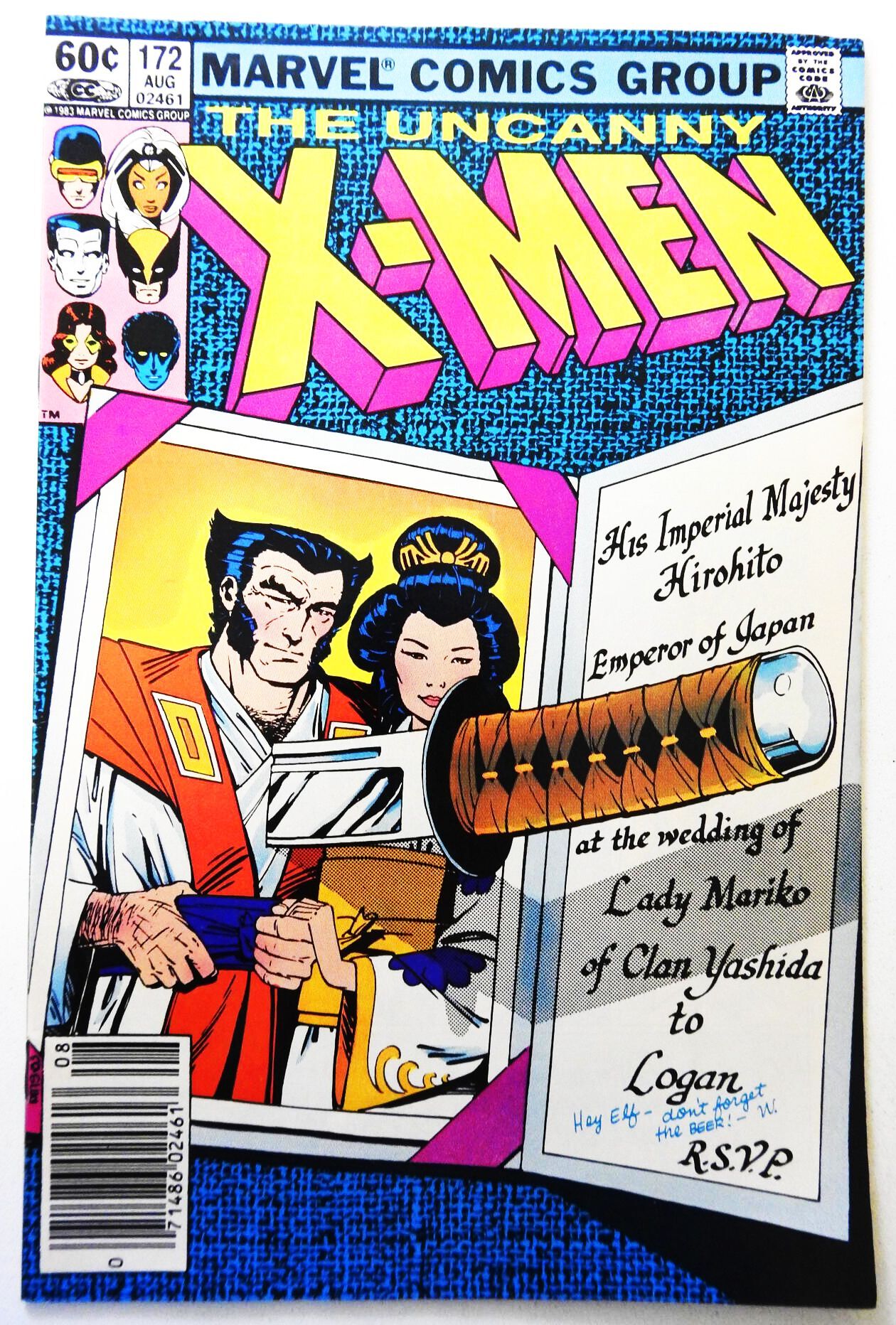 The X-Men #172 (1983) KEY Logan Weds Lady Mariko! Woverine Silver ...
