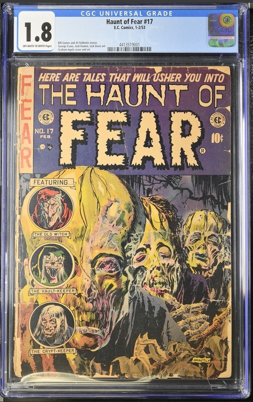 Haunt of Fear 17 CGC 1.8 Pre-Code HORROR 1953 Graham Ingels Cover Art ...