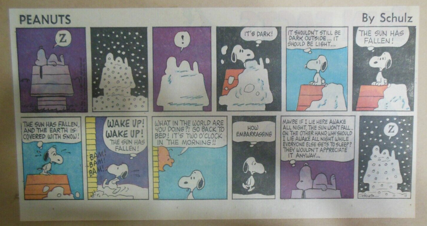Peanuts Sunday Page by Charles Schulz from 12/1/1968 Size: ~7.5 x 15 ...