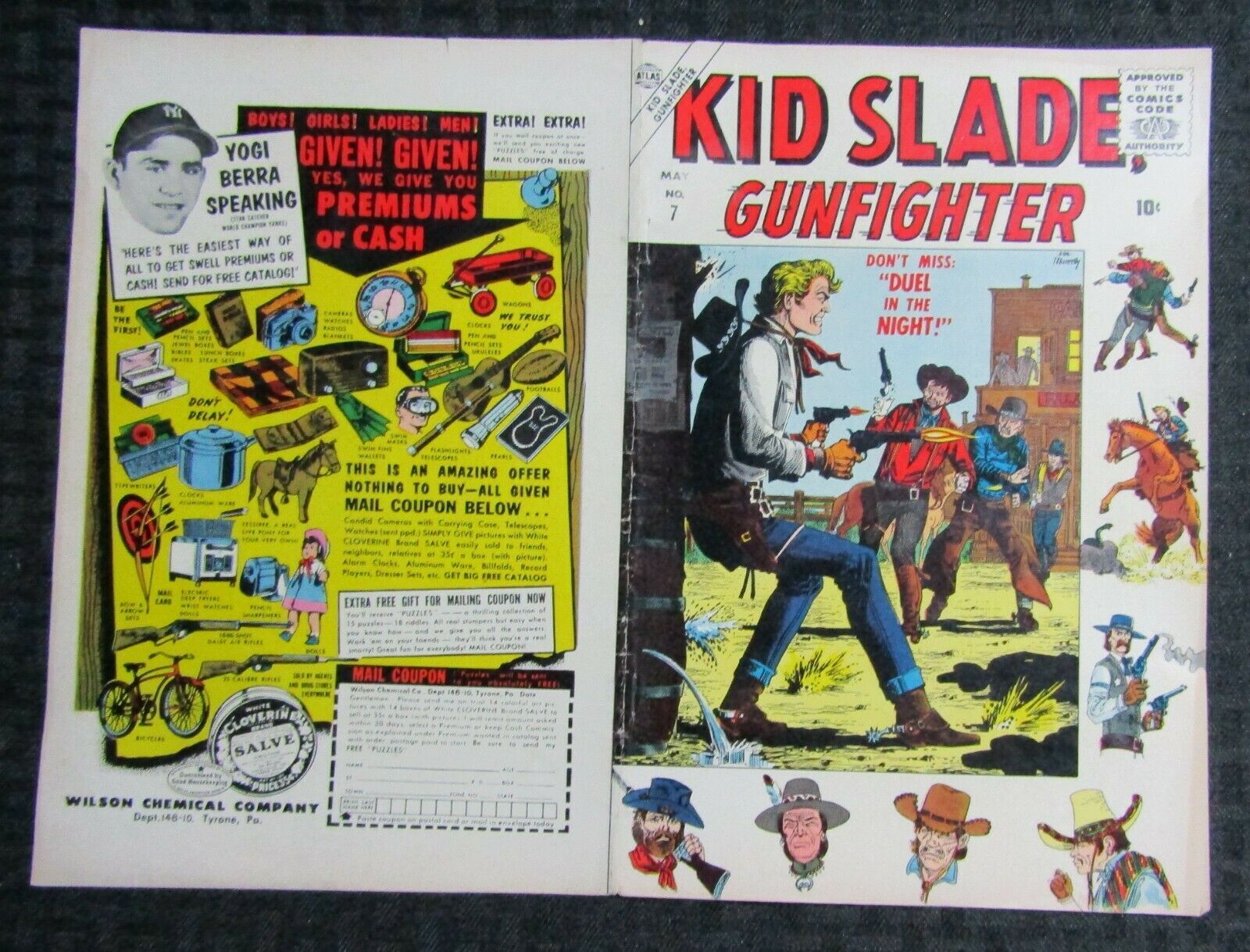 1957 KID Slade Gunfighter Atlas Comics #7 VG 4.0 Cover Only | Comic ...