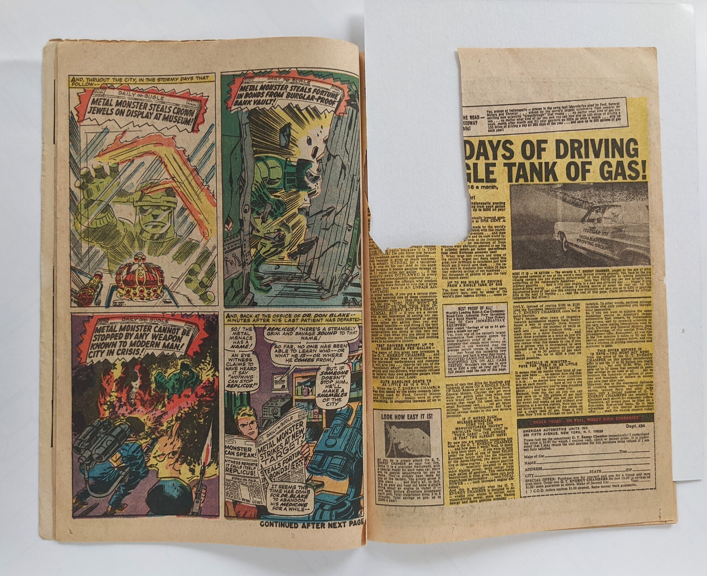 Thor #141 (1967) GD/VG MISSING CUT-OUT one panel on story page 9 ...
