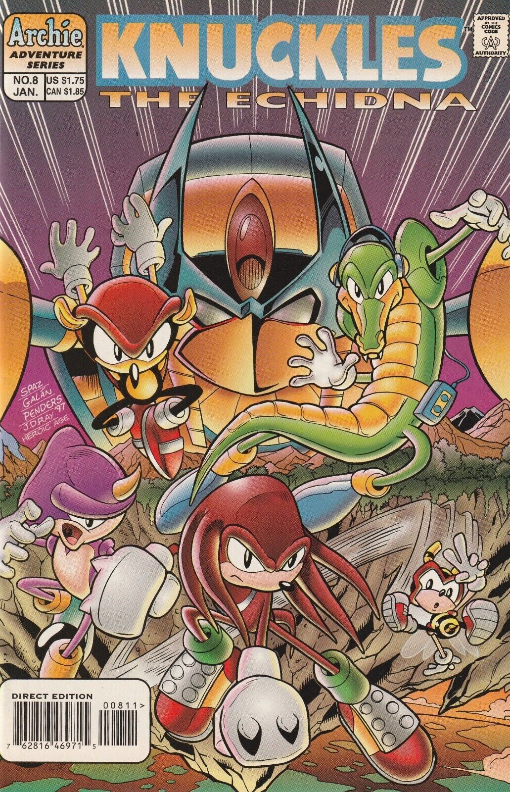 Knuckles The Echidna # 8 Cover A NM Archie Adventure Series 1998 [A7 ...