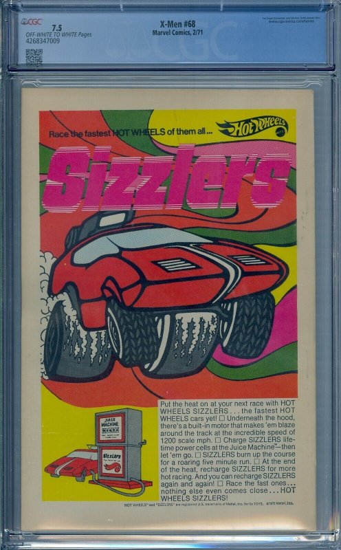 X-Men #68 CGC 7.5 Sentinels Origin Beast Jack Kirby Dick Ayers | Comic ...