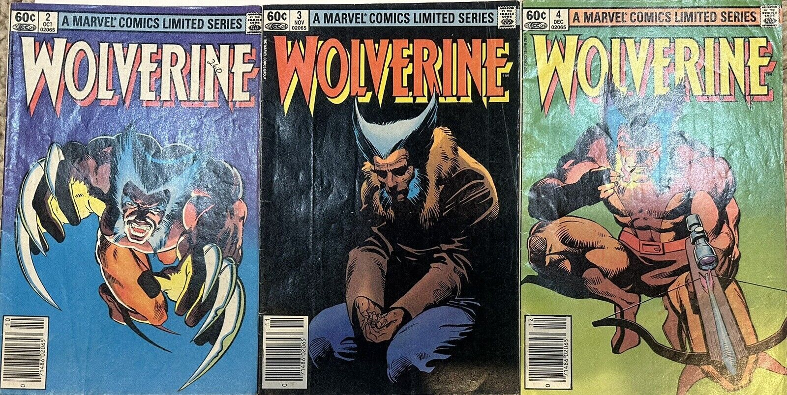 (1982) Original WOLVERINE MINI SERIES #2 3 4 NEWSSTAND VARIANT SET ...
