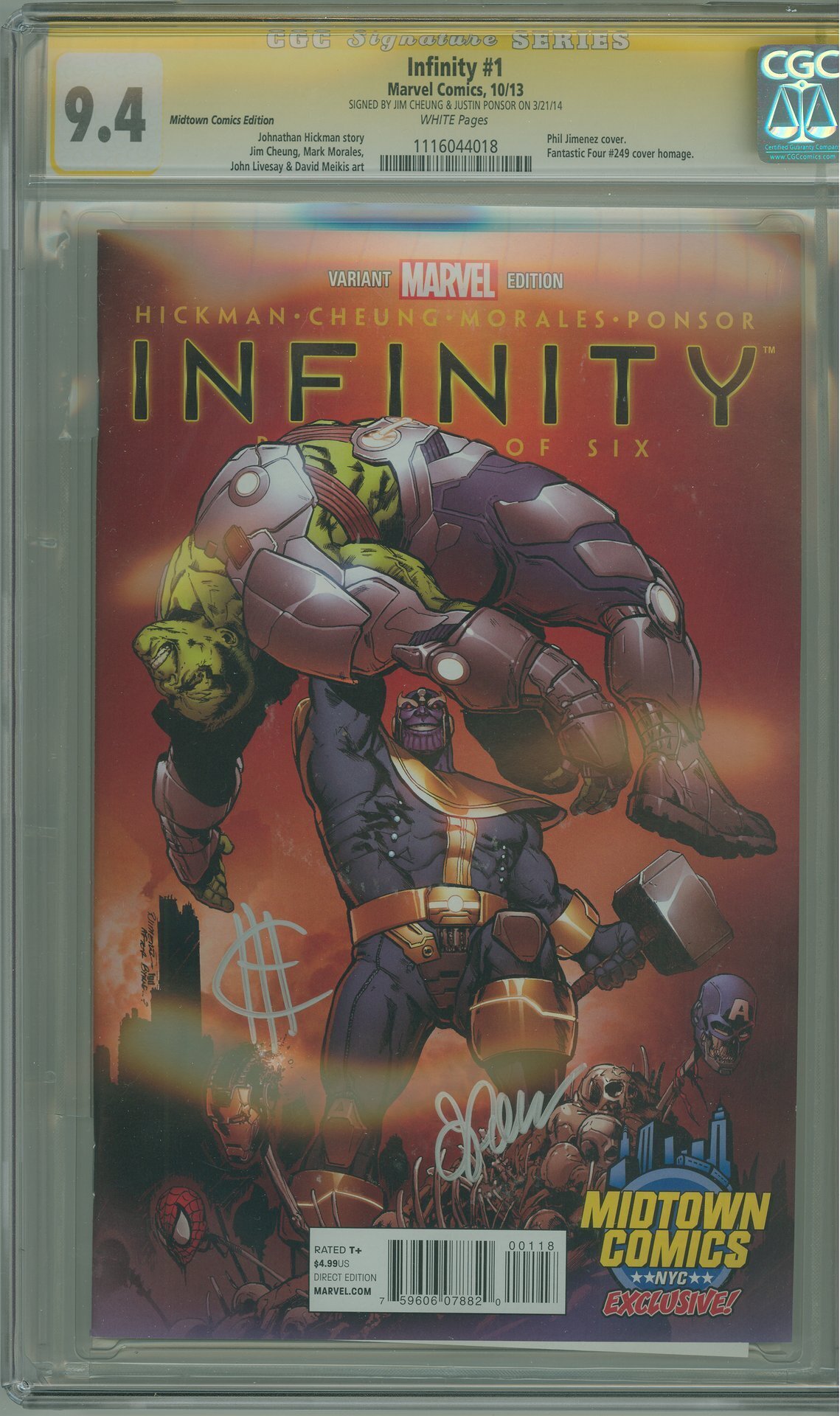 Infinity #1 Midtown Comics Variant (2013) CGC 9.4! Signed!! | Comic ...