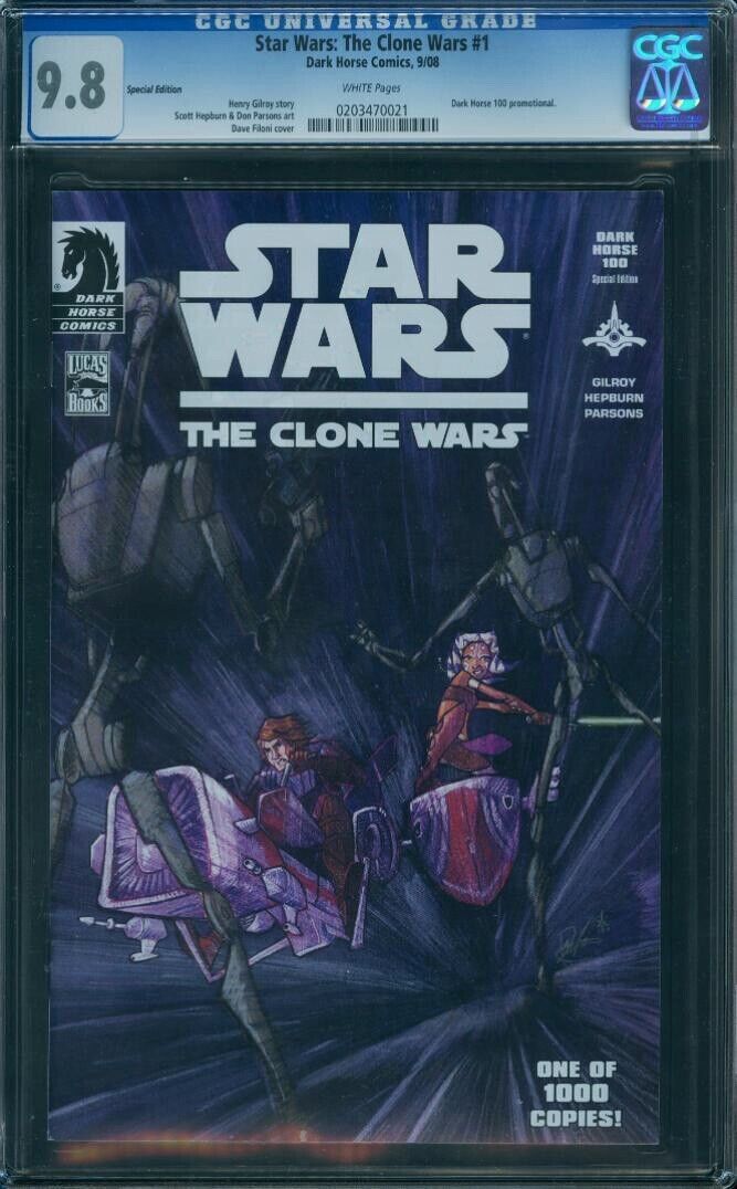 Star Wars: The Clone Wars 1 CGC 9.8 Special Edition 1st Ahsoka Tano ...
