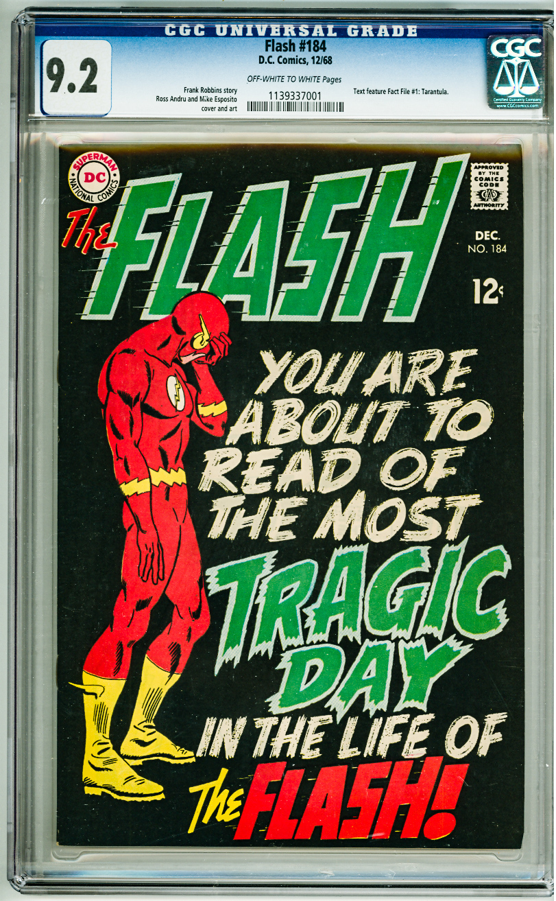 The Flash #184 (1968) CGC 9.2! crack back of slab, sticker back of slab ...