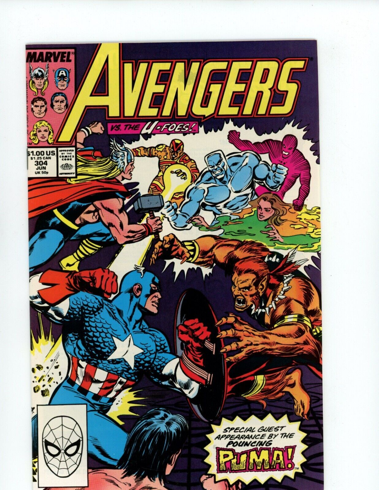 Avengers #304 - Special Guest Puma! (9.2) 1989 | Comic Books - Copper ...