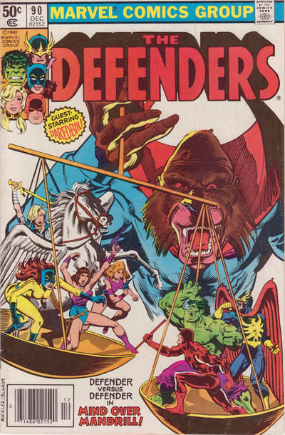 Defenders, The #90 (Newsstand) FN; Marvel | Daredevil Hulk Mandrill ...