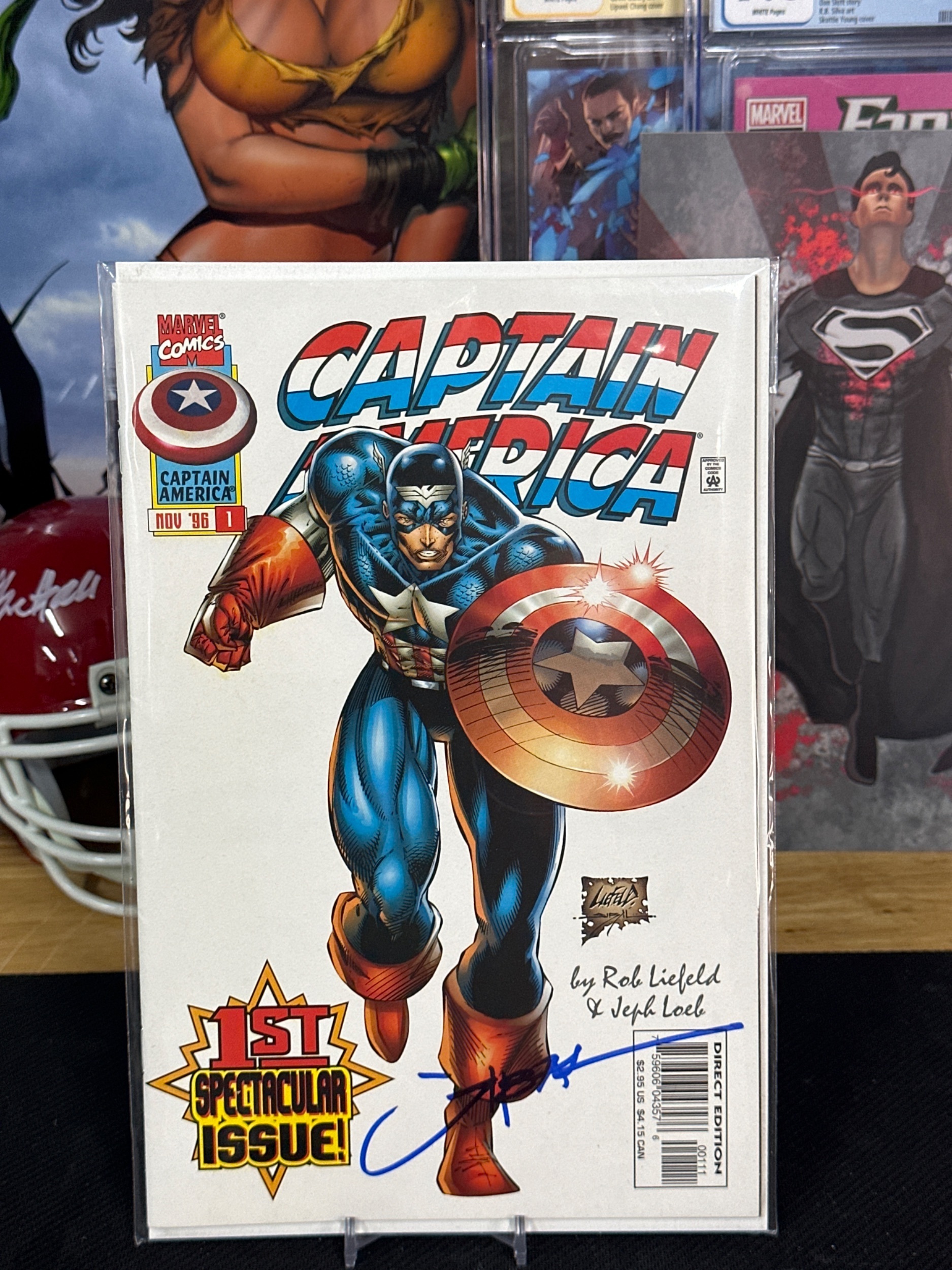 Captain America #1 (1996) signed by inker Jon Sibal | Comic Books ...