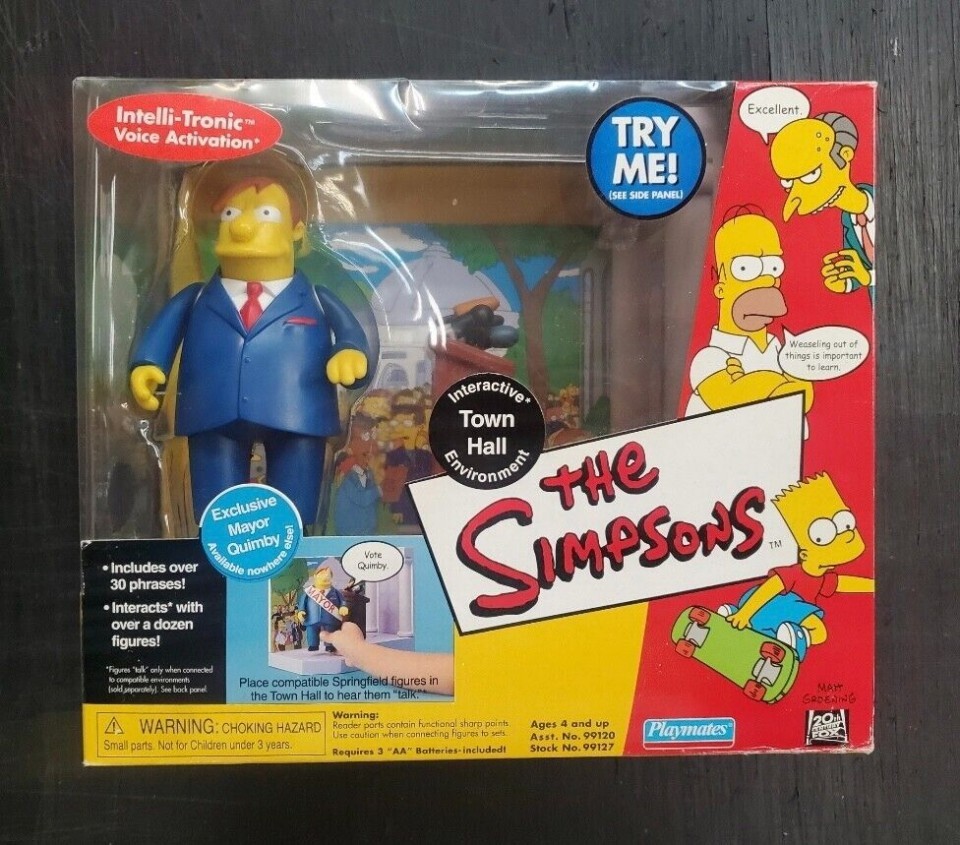 The Simpsons Town Hall Mayor Quimby Intell-Tronic Playmates Sealed ...