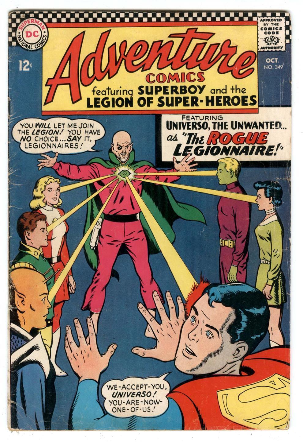 Adventure Comics #349 Oct 1966 DC Superboy Brainiac 5 1st App Universo ...