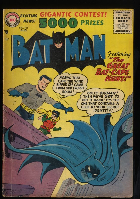 Batman #101 GD/VG 3.0 The Great Bat Cape Hunt 1956! | Comic Books ...