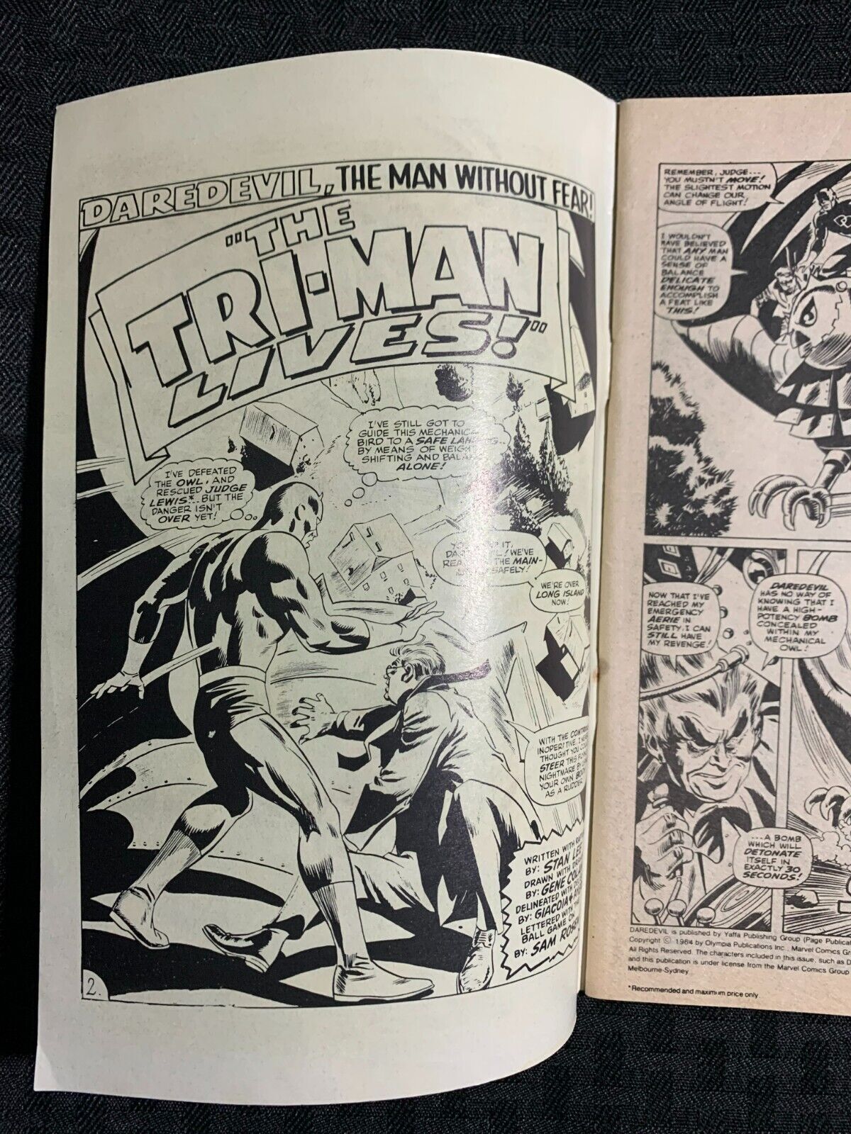 1981 DAREDEVIL Pocket/Digest #9 VG/FN 5.0 Gene Colan / The Tri-Man ...