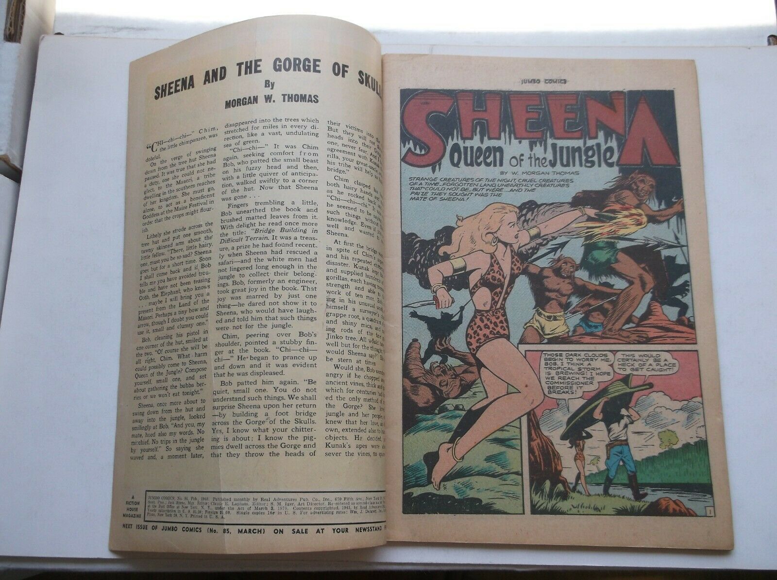 Fiction House: Jumbo Comics #84, Sheena/Hawk/Ghost Gallery/SKY Girl ...