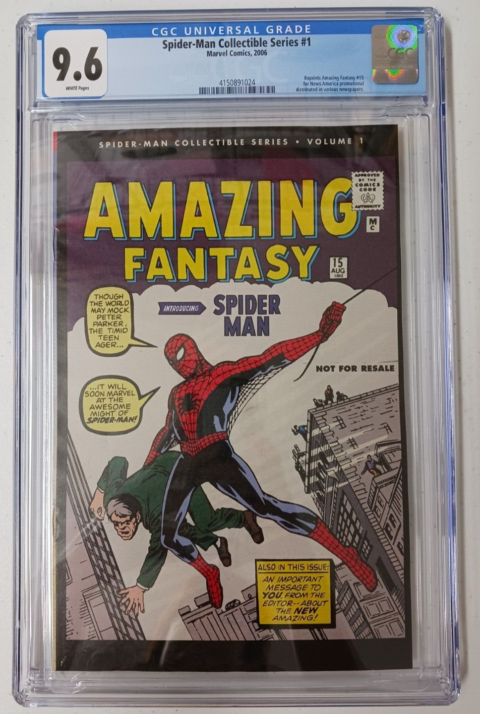 Marvel Spider-Man Collectible Series #1 2006 WHITE CGC 9.6 Reprint ...