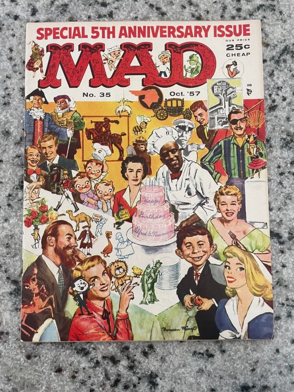 MAD Magazine # 35 1957 5th Anniversary Issue Cover Comic Book Humor ...
