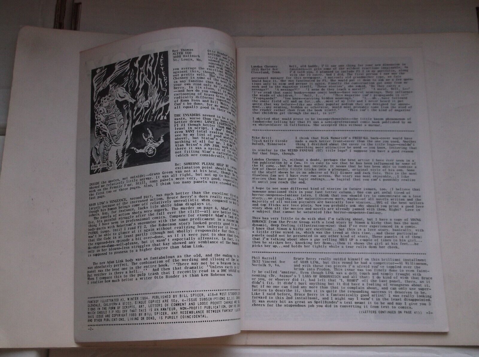 Bill Spicer: Fantasy Illustrated #3, Rare/HTF Fanzine, BOB Overstreet ...