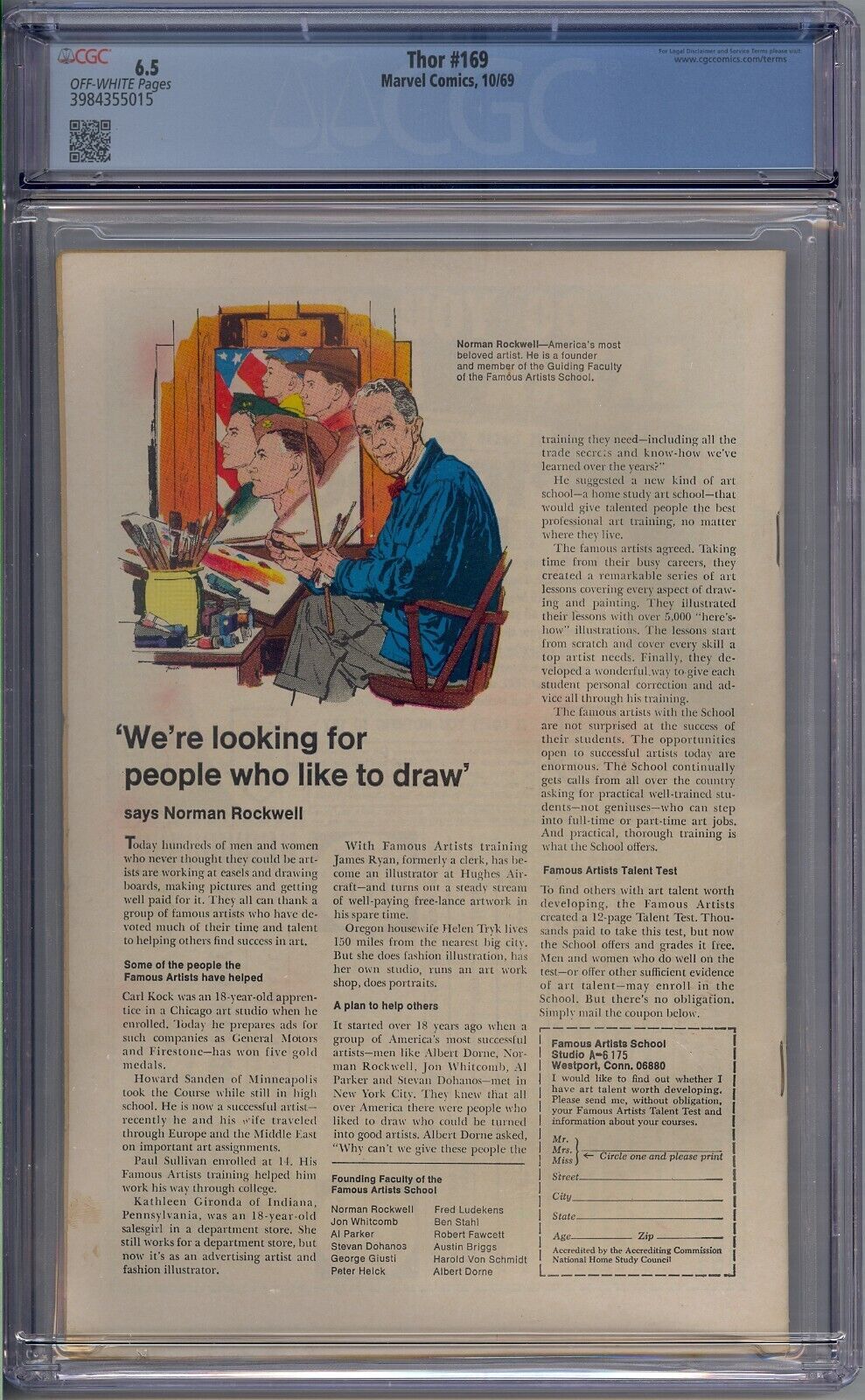 Thor #169 CGC 6.5 Origin Galactus Watcher Thermal MAN Stan LEE Jack ...