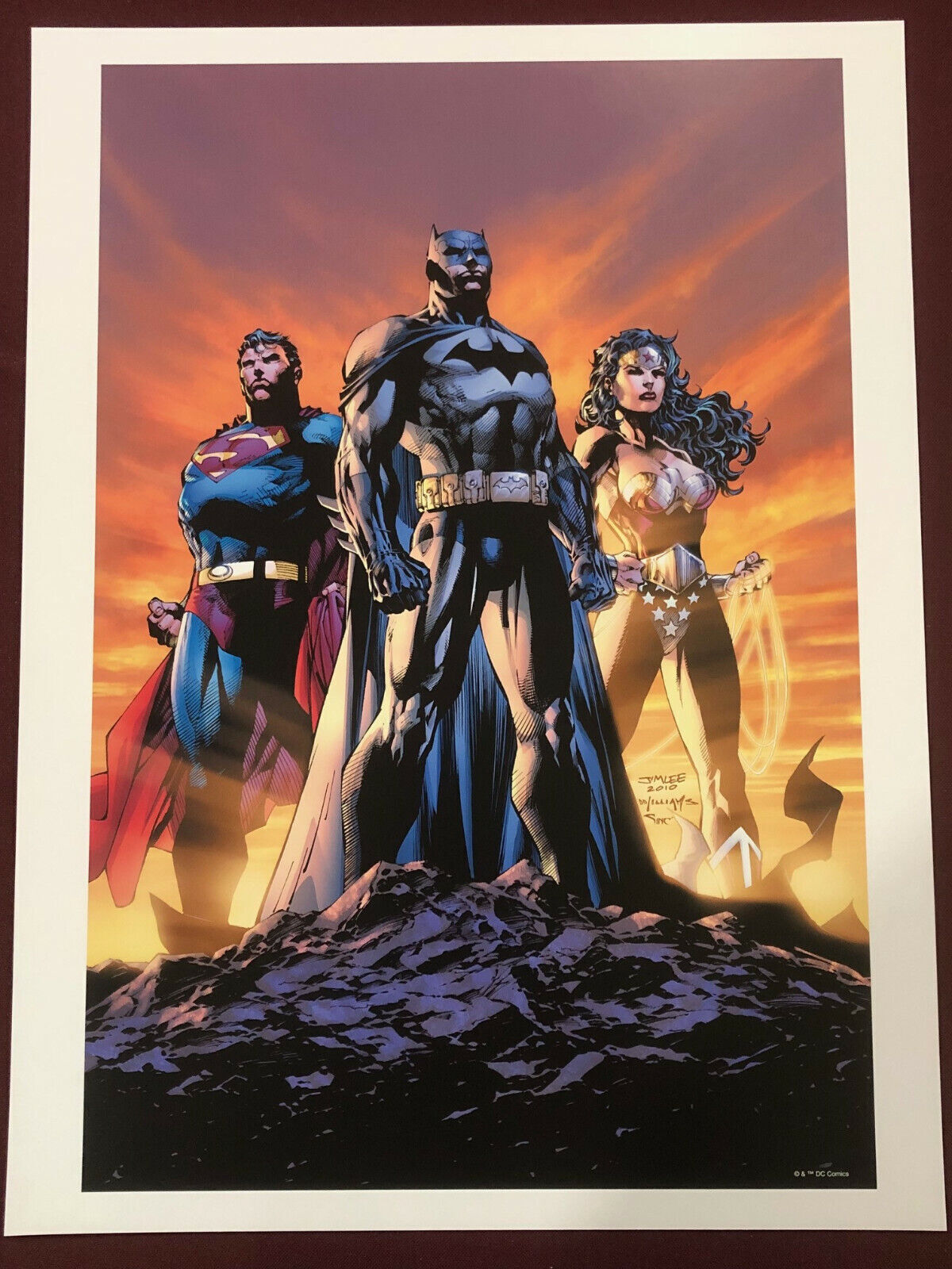 JIM LEE Batman Superman Wonder Woman Justice League Poster 12x16" NM ...
