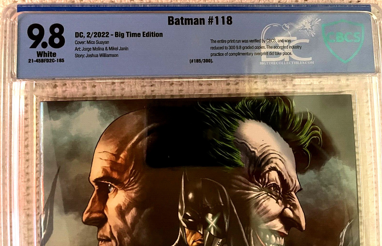 Rare DC Batman #118 BIG Time Mico Suayan Virgin #185/300 Cbcs 9.8 ...