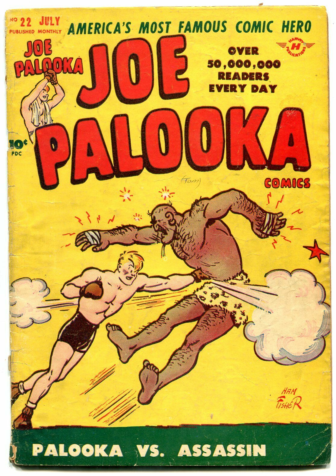 JOE Palooka #22 1948-Harvey Comics-Powell Art-Black CAT FR | Comic ...