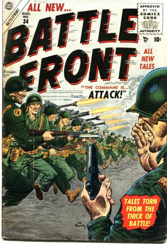 Battlefront #34-1955--Commies-Wwi & Wwii Stories--Joe Maneely Cover Art ...