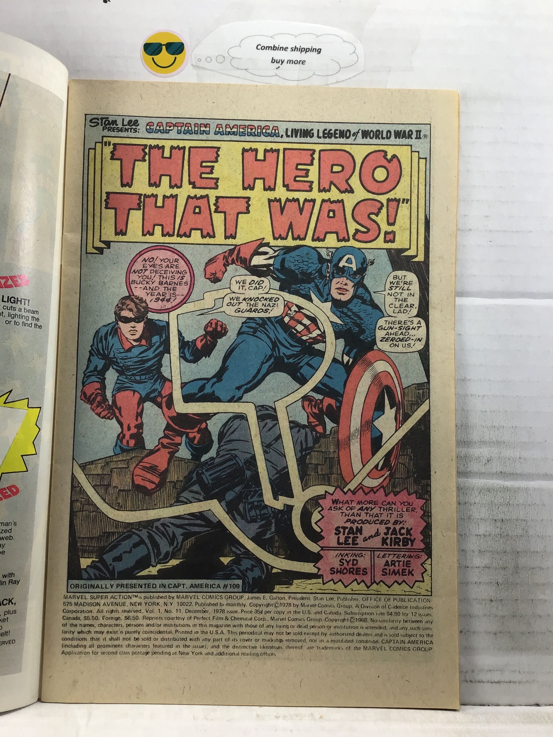 Marvel Super Action #11 (1978) nm reprinted captain American 109 ...