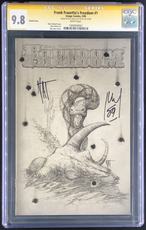 Frank Frazetta’s Freedom #1 CGC Signature Series 9.8 Sketch Cover ...