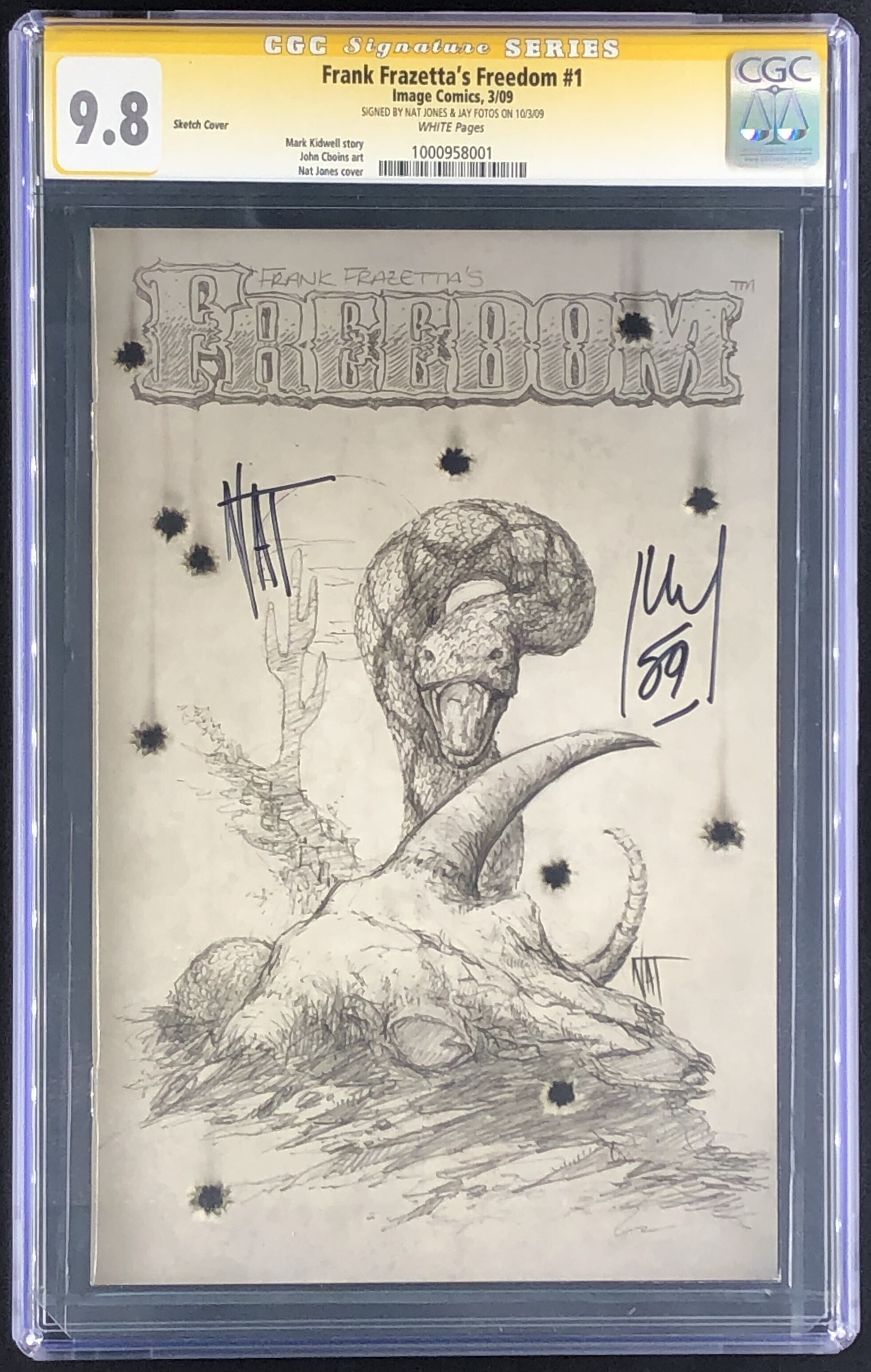 Frank Frazetta’s Freedom #1 CGC Signature Series 9.8 Sketch Cover ...
