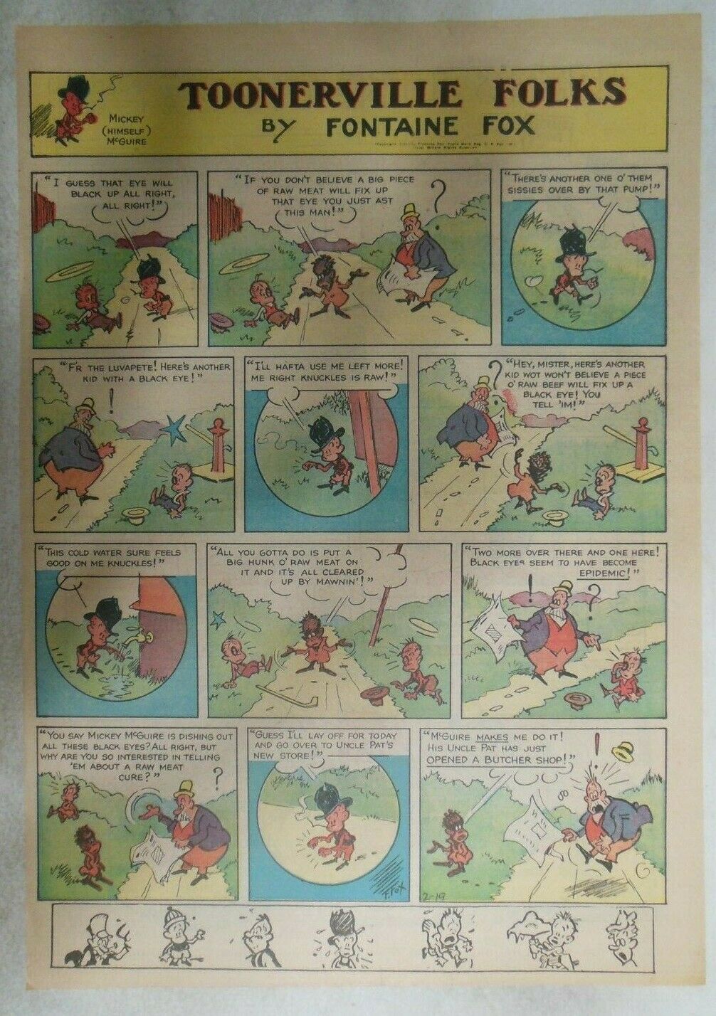 Toonerville Folks Sunday by Fontaine Fox from 2/19/1939 Tabloid Size ...